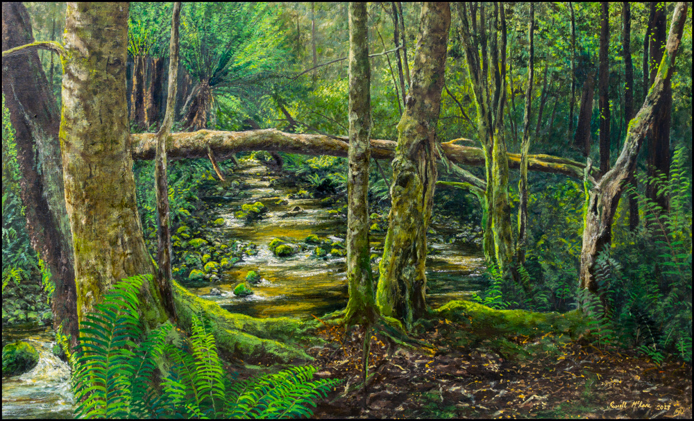 Inside the Green Rainforest - oil painting - Russell McKane Art